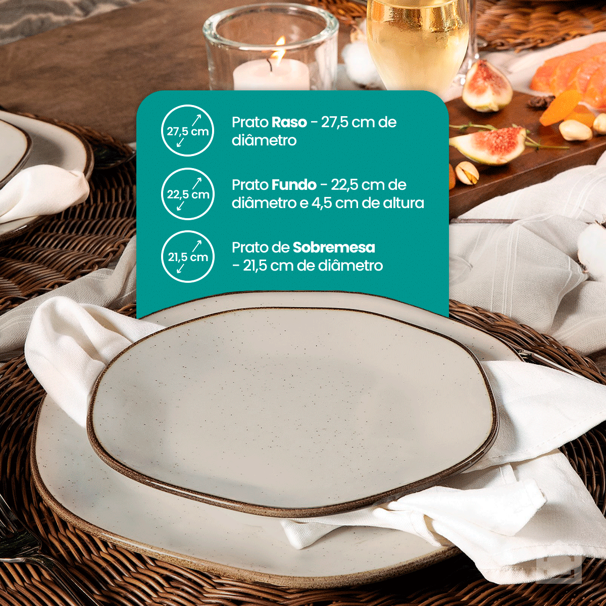 Aparelho de Jantar 30 Peças Ryo Maresia Oxford